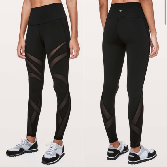 lululemon athletica | Pants & Jumpsuits | Lululemon Mesh Panel Leggings ...